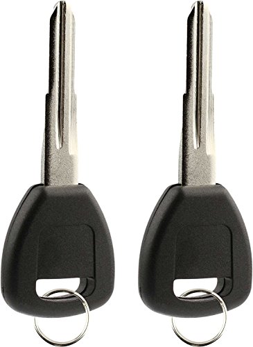 KeylessOption Replacement Chip Transponder Blank Car Ignition Key Blade for Honda Acura HD106PT (Pack of 2)