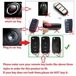 M.JVisun Soft Silicone Rubber With Carbon Fiber Texture Pattern Skin Cover Protector For Volkswagen Fob, Car Keyless Entry Remote Key Fob Case For VW Volkswagen 2 3 Buttons Fob Remote Key - Black