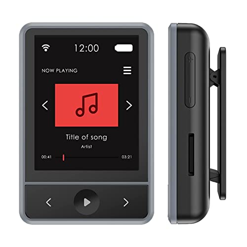 MP3 Player with Bluetooth 5.0, Portable Sport Clip Walkman 32GB MP3 Player with FM Radio Stopwatch Pedometer Voice Recorder for Sport Running Ultralight Wearable Small Music Player