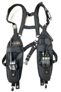 x-fire® radio vest universal holder rig for portable two-way radios