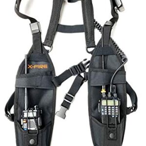 X-FIRE® Radio Vest Universal Holder Rig for Portable Two-Way Radios