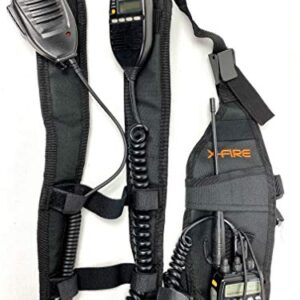 X-FIRE® Radio Vest Universal Holder Rig for Portable Two-Way Radios