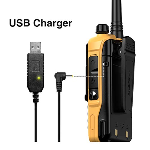 BaoFeng UV-S9 Plus(Upgrade of UV-5R) 8-Watt 2200mAh Larger Battery with USB Charger Cable Rechargeable long rang VHF UHF Dual Band Amateur Ham Two Way Radio(Orange)