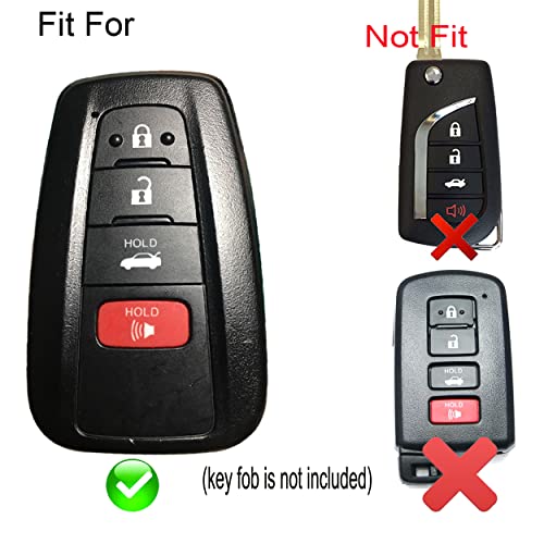 Coolbestda 2Pcs Rubber 4buttons Smart Key Fob Full Protector Remote Skin Cover Case Keyless Jacket for 2019 2020 2021 Toyota Highlander Camry Avalon C-HR Prius Corolla HYQ14FBC