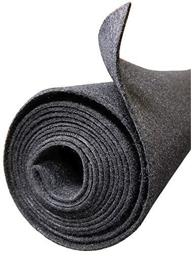 Polymat 10X3.75CHR 10 FEET x 3.75 FEET Charcoal Grey Fabric Non Woven Felt Roll for SubWoofer Speaker Box Enclosure Carpet and Trunk, Crafts, Toolbox, GunSafe Multipurpose Felt Carpet Liner 10'X3.75'