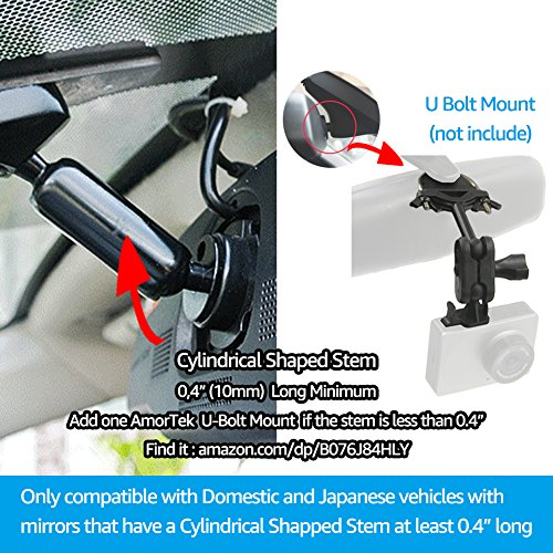 Dash Cam Mirror Mount Kit for Rexing V1,Falcon F170,Z-Edge,Old Shark,YI,Kdlinks X1,VANTRUE and Most Dash Camera and Car Camera