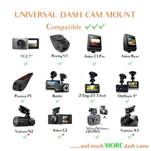 Dash Cam Mirror Mount Kit for Rexing V1,Falcon F170,Z-Edge,Old Shark,YI,Kdlinks X1,VANTRUE and Most Dash Camera and Car Camera