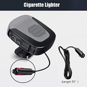 Portable Car Heater Car Fan 12V 150W Heating and Cooling Mode Windshield Defrost Defogger Plug in Cigarette Lighter Heater