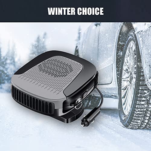 Portable Car Heater Car Fan 12V 150W Heating and Cooling Mode Windshield Defrost Defogger Plug in Cigarette Lighter Heater