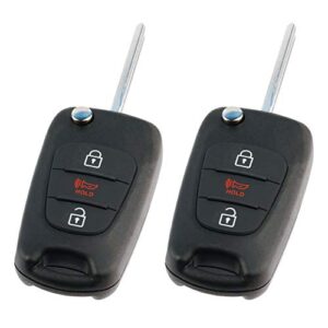 fits 2012-2014 kia rio / 2010-2013 kia soul flip key fob remote case shell (nyoseksam11atx), set of 2