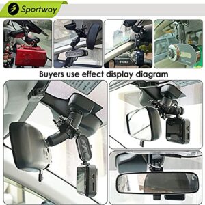 Sportway Dash Cam Mount, S70 Mirror Dash Camera Mount Holder with 6pcs Joints for Rove APEMAN CHORTAU Roav Nexar iiwey YI Z-Edge Old Shark KDLINKS Crosstour Falcon Zero... Most Car Dash Cameras