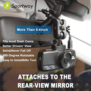 Sportway Dash Cam Mount, S70 Mirror Dash Camera Mount Holder with 6pcs Joints for Rove APEMAN CHORTAU Roav Nexar iiwey YI Z-Edge Old Shark KDLINKS Crosstour Falcon Zero... Most Car Dash Cameras