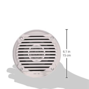 Jensen MS5006WR Dual Cone Waterproof 5.25" Speaker, White, 30 Watts Max Power Handling, Sensitivity 86dB, Frequency Response 79Hz-20kHz, Nominal Impedance 4 Ohms, 1.5" Mounting Depth, Sold In Pairs