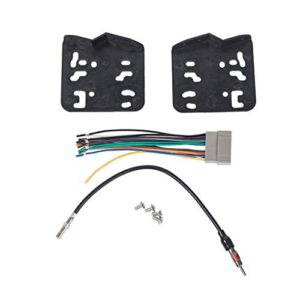 ECOTRIC Radio Double Din Stereo Dash Kit W/Wire Harness Antenna Adapter for 2002-2005 Dodge RAM 1500 2500 3500 Black-with Wiring Harness