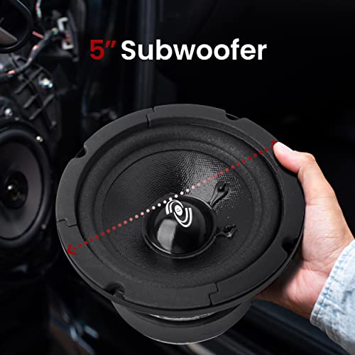 Pyle 5 Inch Woofer Driver - Upgraded 200 Watt Peak High Performance Mid-Bass Mid-Range Car Speaker 450Hz - 7kHz Frequency Response 15 Oz Magnet Structure 8 Ohm w/ 92dB and Paper Coating Cone - PDMR5 Black