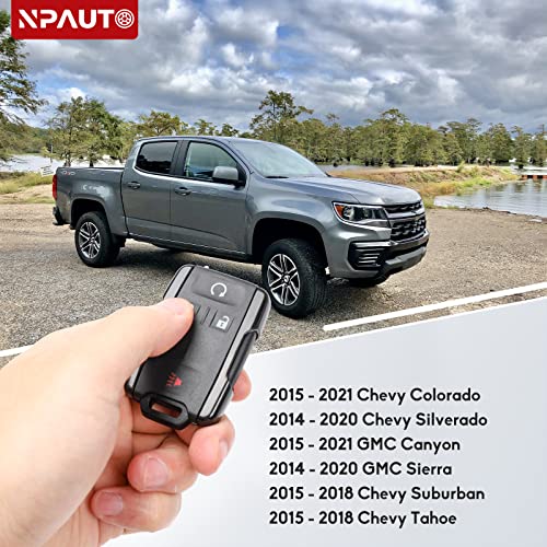 NPAUTO Key Fob Fits for Chevy Silverado GMC Sierra 1500 2500 HD 3500 HD Chevy Colorado GMC Canyon 2015 2016 2017 2018 2019 2020 2021 Keyless Entry Remote Control Start Key Fobs, M3N-32337100