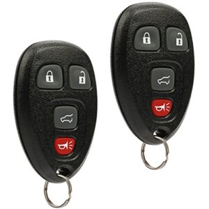 car key fob keyless entry remote with ignition key fits chevy suburban tahoe traverse/gmc acadia yukon/cadillac escalade srx/buick enclave/saturn outlook, set of 2