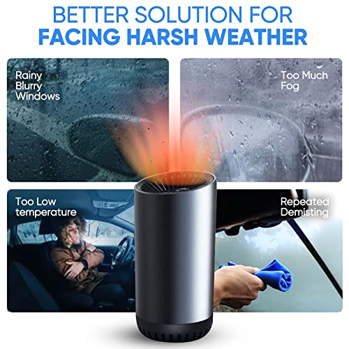 Car Heater - Portable Windshield Defogger and Defroster - 12 V 12.5A Auto Fast Heating Cooling Fan - Safe Efficient Fast - for Easy Defrost and Demist Removal