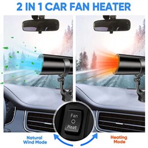 Car Heater - Portable Windshield Defogger and Defroster - 12 V 12.5A Auto Fast Heating Cooling Fan - Safe Efficient Fast - for Easy Defrost and Demist Removal