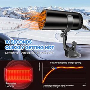 Car Heater - Portable Windshield Defogger and Defroster - 12 V 12.5A Auto Fast Heating Cooling Fan - Safe Efficient Fast - for Easy Defrost and Demist Removal