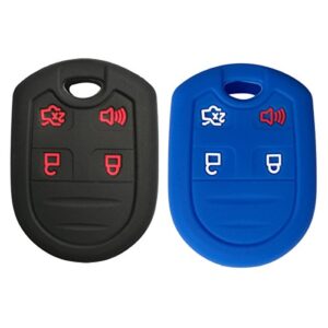 coolbestda 2pcs silicone key fob skin cover protector keyless jacket remote holder for ford f150 f-150 f250 f350 mustang fusion explorer taurus expedition lincoln mks mkx mkz navigator