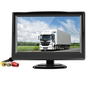 backup camera monitor, niloghap 5”high definition tft lcd monitor display screen for parking rear view backup camera with 2 optional bracket, backup camera monitor only for car truck van camping