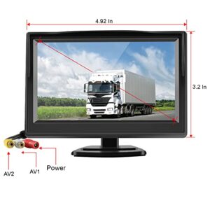 Backup Camera Monitor, NILOGHAP 5''High Definition TFT LCD Monitor Display Screen for Parking Rear View Backup Camera with 2 Optional Bracket, Backup Camera Monitor Only for Car Truck Van Camping