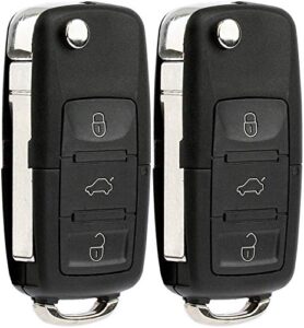 keylessoption keyless entry remote control car uncut blade flip key fob for vw nbg010180t (pack of 2)