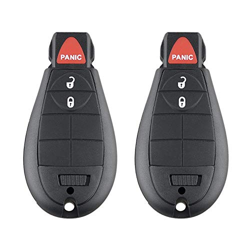 Aupoko GQ4-53T Keyless Entry Remote Key Fob, 3 Buttons Smart Key 56046953,56046953AE, 56046953AC,56046953AG, Compatible with Dodge Ram 1500 2500 3500 - 2 PC