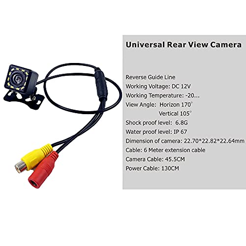 12 LED Night Visions Waterproof Vehicle Backup Camera, Car Rear View Camera 170° Wide Angle Reversing Parking Cameras