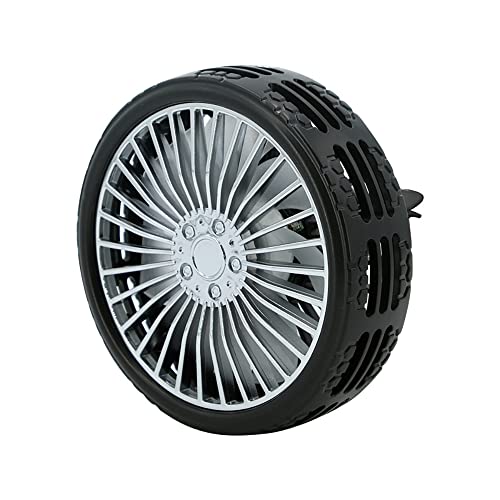 DEGEOBERLIN Car Fan USB Powered Fans Cooling Air Fan With Coloured Light Clip 360°Adjustable Vehicle Fan Portable Fan for Car Truck SUV RV Auto (Black)