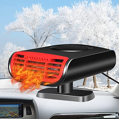 【2022 NEW】Portable Car Heater,2 in 1 Auto Car Heater, Fast Heating Defrost Defogger Cooling Car 12V Lighter Heater 60 Second Plug in Car Cig Lighter Demister, Car Fan Windshield Defroster