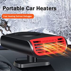 【2022 NEW】Portable Car Heater,2 in 1 Auto Car Heater, Fast Heating Defrost Defogger Cooling Car 12V Lighter Heater 60 Second Plug in Car Cig Lighter Demister, Car Fan Windshield Defroster