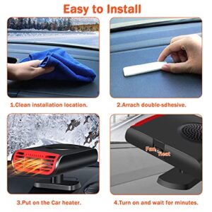 【2022 NEW】Portable Car Heater,2 in 1 Auto Car Heater, Fast Heating Defrost Defogger Cooling Car 12V Lighter Heater 60 Second Plug in Car Cig Lighter Demister, Car Fan Windshield Defroster