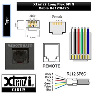 Xtenzi 6Pin Flex Cable XTFC Wire Accessory XT91614 for Amp Remote Bass Knob Compatible with MTX XEBC XTL-EBC Amplifier