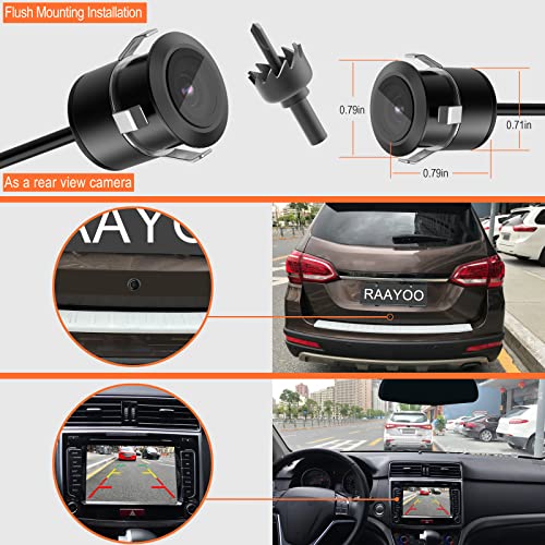 Backup Camera for car,170°Wide View Angle Back up Camera System,Waterproof Night Vision Car Rear View Camera,Flush Mount Backup Camera,Universal for Pickup Truck Car SUV with 12V