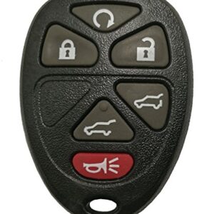 J-ACCES Replacement Key Fob Case Shell for 2007-2014 Chevy Tahoe Suburban 2007-2014 Cadillac Escalade 2007-2014 GMC Yukon 6 Buttons Pad Cover Keyless Entry Remote Car Key Casing (Black)