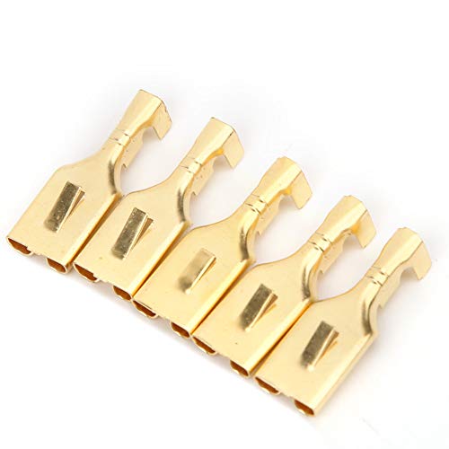 100 PCs Quick SpliceWire Terminal Brass Quick Connectors 7.8mm Quick Splice Blade Terminals Connectors with Insulating Sleeve Assortment Kit for Car Audio Speaker