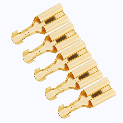 100 PCs Quick SpliceWire Terminal Brass Quick Connectors 7.8mm Quick Splice Blade Terminals Connectors with Insulating Sleeve Assortment Kit for Car Audio Speaker