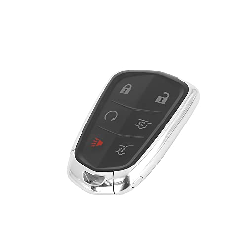 ACROPIX 315Mhz Keyless Entry Remote Key Fob Fit for Cadillac Escalade - Pack of 1 Black Silver Tone