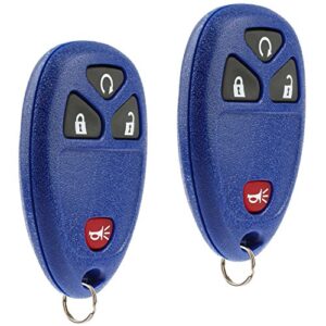 key fob keyless entry remote fits chevy silverado traverse equinox avalanche/gmc sierra/pontiac torrent/saturn outlook vue 2007 2008 2009 2010 2011 2012 2013 2014 2015 2016 (blue), set of 2