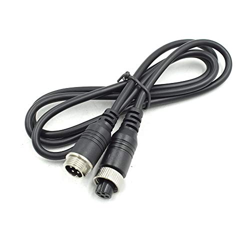 Hxchen 1M/3FT Car 4-Pin Aviation Video Extension Cable for CCTV Rearview Camera Truck Trailer Camper Bus Motorhome Vehicle Backup Monitor Waterproof Shockproof System