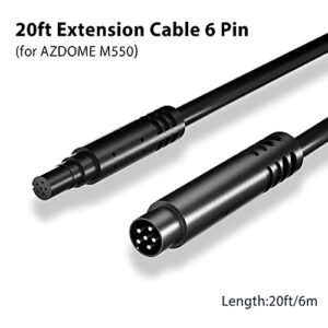 AZDOME 20ft Extension Cable 6 Pin M550 Rear Camera