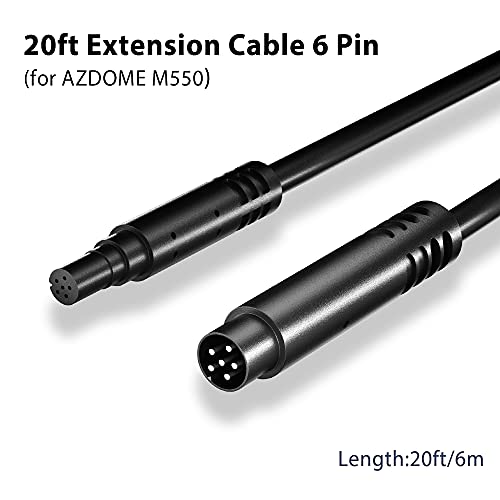 AZDOME 20ft Extension Cable 6 Pin M550 Rear Camera