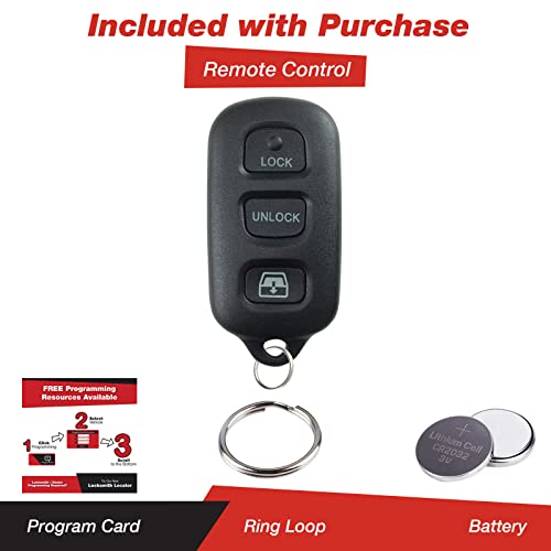 KeylessOption Keyless Entry Remote Control Car Key Fob Replacement for HYQ12BAN, HYQ12BBX, HYQ1512Y