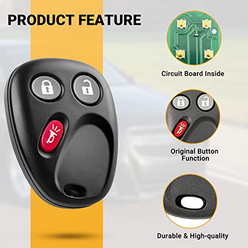 Keyless Entry Car Key Fob Compatible with Chevy Silverado/Tahoe/Avalanche 2003 2004 2005 2006 GMC Sierra/Yukon 2 Packs Replacement for LHJ011