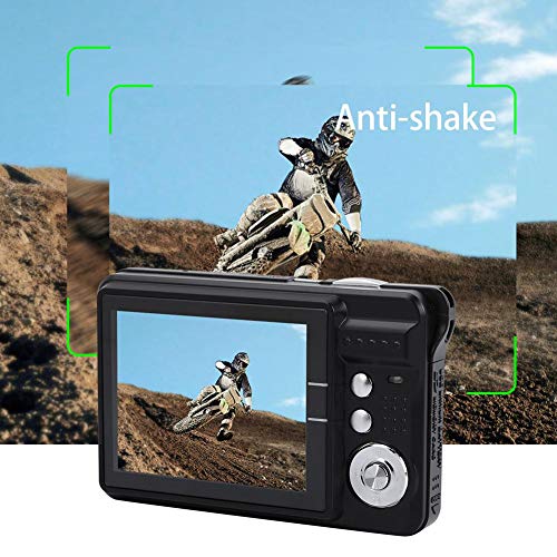 Digital Camera COMS Sensor 18MP, HD Digital Video Camera Auto Focus Camera with 8X Zoom, 2.7 Inch Screen, USB 2.0 Port, Builtin Speaker, Battery Operated, for Senior Kids(Black)