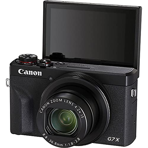 Canon PowerShot G7 X Mark III Digital Camera (Black) with Accessory Bundle - Includes: SanDisk Ultra 64GB SDXC Memory Card, Replacement Battery, Full Size Tripod, Carrying Case & More