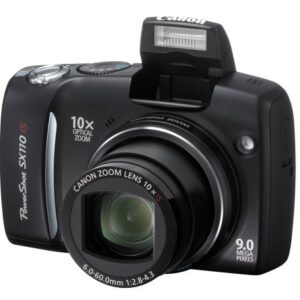 Canon Powershot SX110IS 9MP Digital Camera with 10x Optical Image Stabilized Zoom (Black)