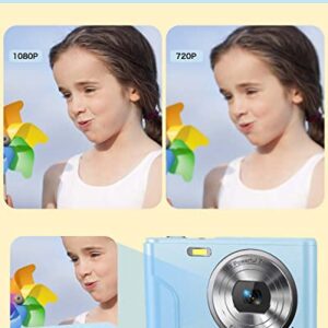 Kids Camera, Lecran Digital Camera Autofocus 1080P 48MP Vlogging Camera with 16X Digital Zoom, LCD Screen, Compact Portable Mini Toy Cameras Gift for Students, Teens, Kids, Girls, Boys (Sky Blue)